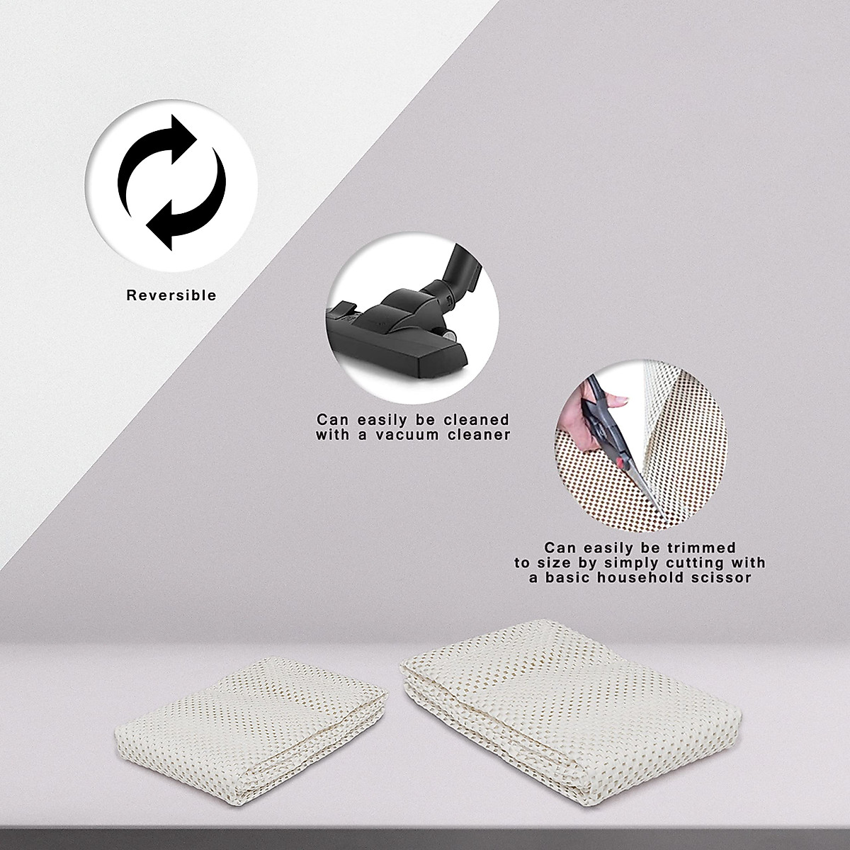 Nevlers Non Skid Rug Pad 8x10 ft | Extra Thick Rug Gripper | Premium Non Slip Rug Pads |White Runner Rug Pad |Reversible Area Rug Pad Gripper | Anti Slip Rug Pad |Customizable Rug Mats for Under Rugs