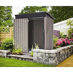 5 feet Width x 3 feet Depth Metal Storage Shed, Thicker Galvanized Steel Upgrade Tool Storage shed, Durable and Stable House shed, Outdoor Storage Cabinet.