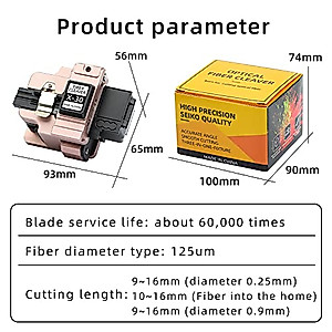 High Precision KLS-X3 Fiber Cleaver 24 surface blade Cutting tool Optical Cable Cutting Knife (Automatic knife return (gold))