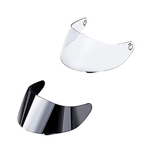 GDM Ghost Full Face Motorcycle Helmet with Clear and Chrome Shields (Matte Black, Small)