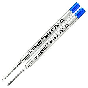SCHMIDT 2 Pack - Ink Refill Blue Medium P900 Parker Style Ballpoint Refill