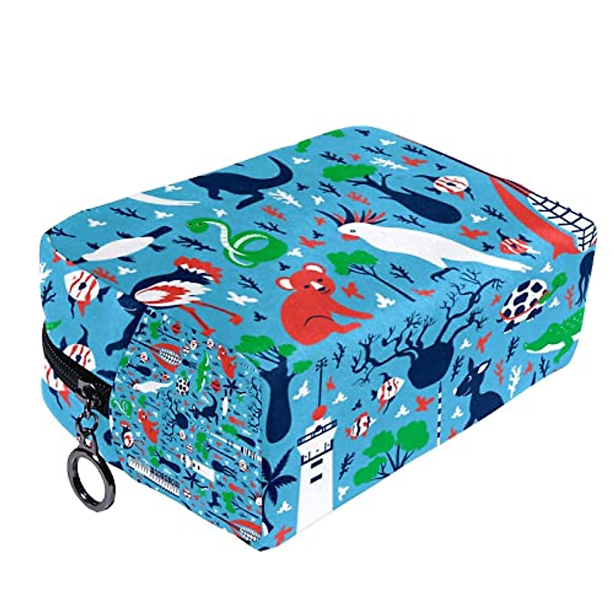 TBOUOBT Cosmetic Travel Bags, Makeup Case, Makeup Bag for Toiletries, Cartoon Animal Octopus Parrot Snake