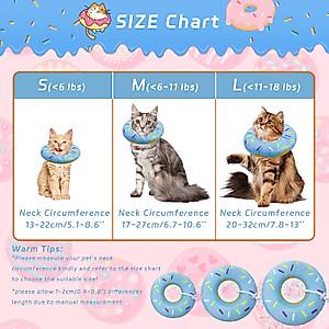 Seyezo Cat Cone Soft Collar, Adjustable Cat Recovery Collar for Small Medium Large Cats, Cute Donut E Collar After Surgery, Anti-Lick Wound Healing Elizabethan Collar for Kittens(Donut Blue, Small)