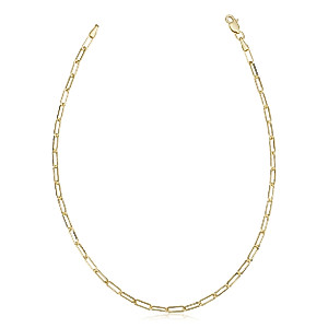 Au Naturale 10k Yellow Gold Paperclip Link Chain Bracelet (2.5 mm, 7 inch) | Minimalist Jewelry for Women