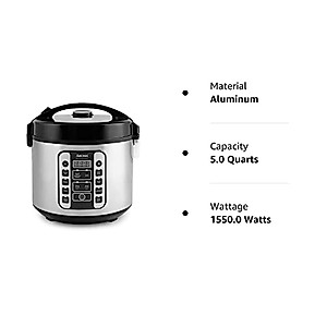 Aroma Housewares AROMA® Professional 20-Cup (Cooked) / 5Qt. Digital Rice Cooker, Steamer, and Slow Cooker Pot with 10 Smart Cooking Modes, Including Sauté-then-Simmer®