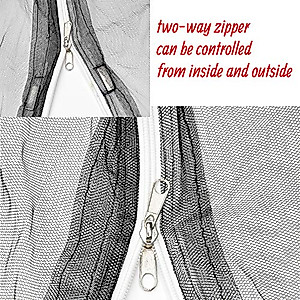 ALWOA Patio Umbrella Netting,Polyester Mesh Screen with Zipper Enclosure - Patio Umbrella Netting for Porch Canopy Set Screen House Works Outdoor Garden Umbrella Table Parasol Cover