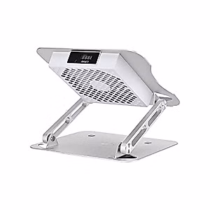 G-STORY Adjustable Laptop Stand, Portable Laptop Riser for 17.3inch Laptops, Adjustment Laptop Stand for Desk, Portable Laptop Riser Holds Up to 17.6lbs Laptop Riser for Notebook (Stand+Fan)