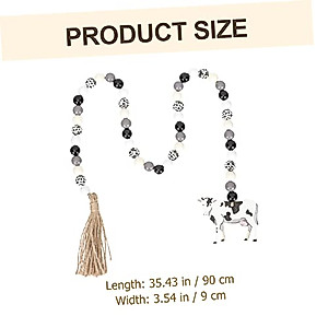 Artibetter 3pcs String Rope Wooden Beads wood beads tassel spring beads wood beads ornaments farmhouse bead garland rustic garland home accents decor Tassel Beads Pendant tray rural