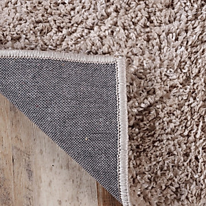 Superior Indoor Large Shag Area Rug with Cotton Backing, Ultra Plush and Soft, Fuzzy Rugs for Living Room, Bedroom, Office, Playroom, Kids, Home Floor Decor, Berlin Collection, 5' X 8', Beige