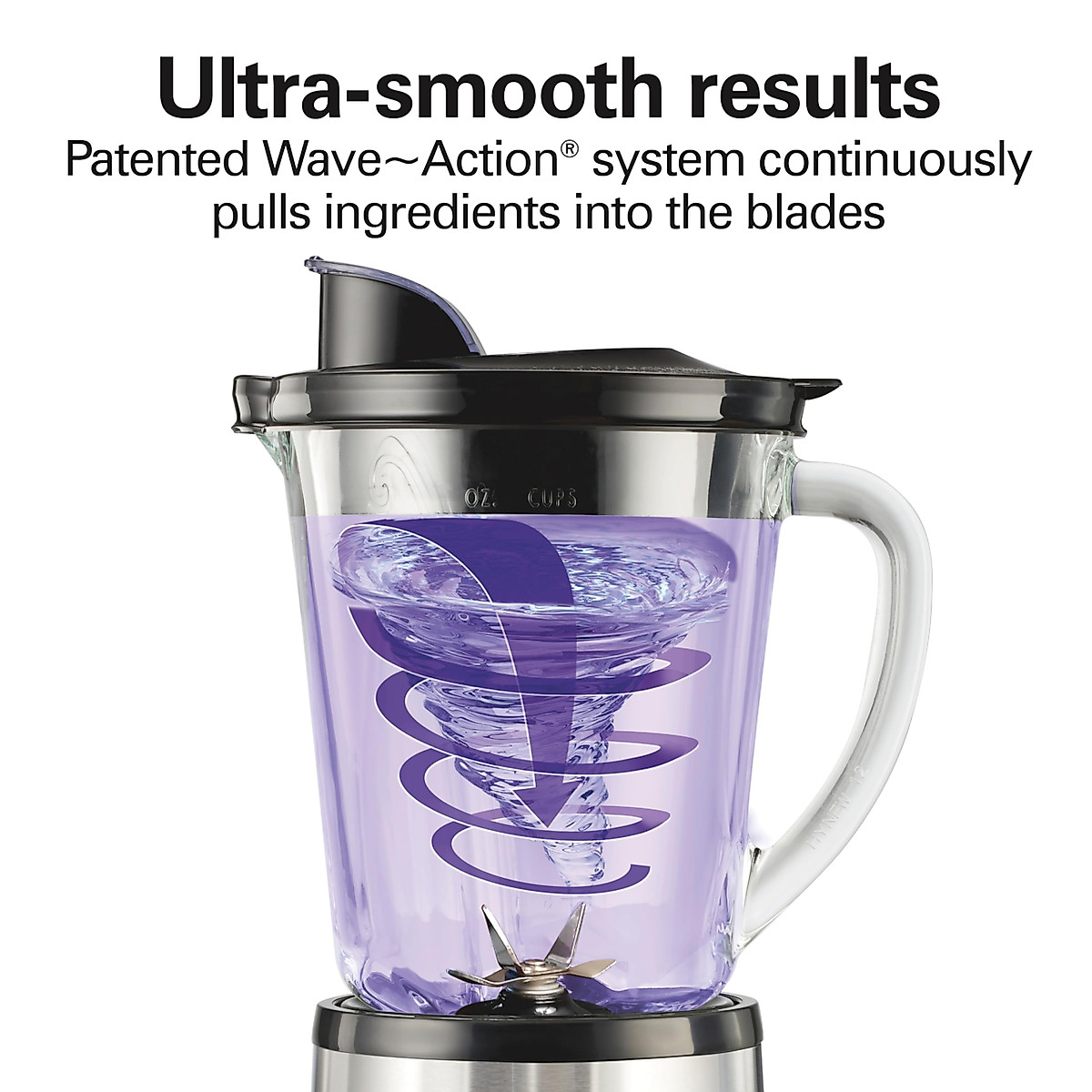 Hamilton Beach Wave Crusher Blender with 40 Oz Glass Jar and 14 Functions for Puree, Ice Crush, Shakes and Smoothies, Stainless Steel (54221)