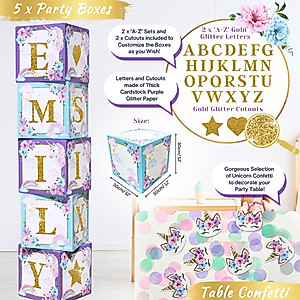 245 Pieces RainMeadow Unicorn Birthday Decorations for Girls Kit, All-in-1 Party Supplies Pack With Balloon Garland, Fringe Curtains, Foil Balloons, Backdrop, Crown, Sash - Pink, Purple, Teal, Gold