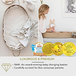 BEBE BASK Premium Nursery Bundle - Matching Baby Changing Basket & Baby Diaper Caddy Organizer - Handmade & Organic