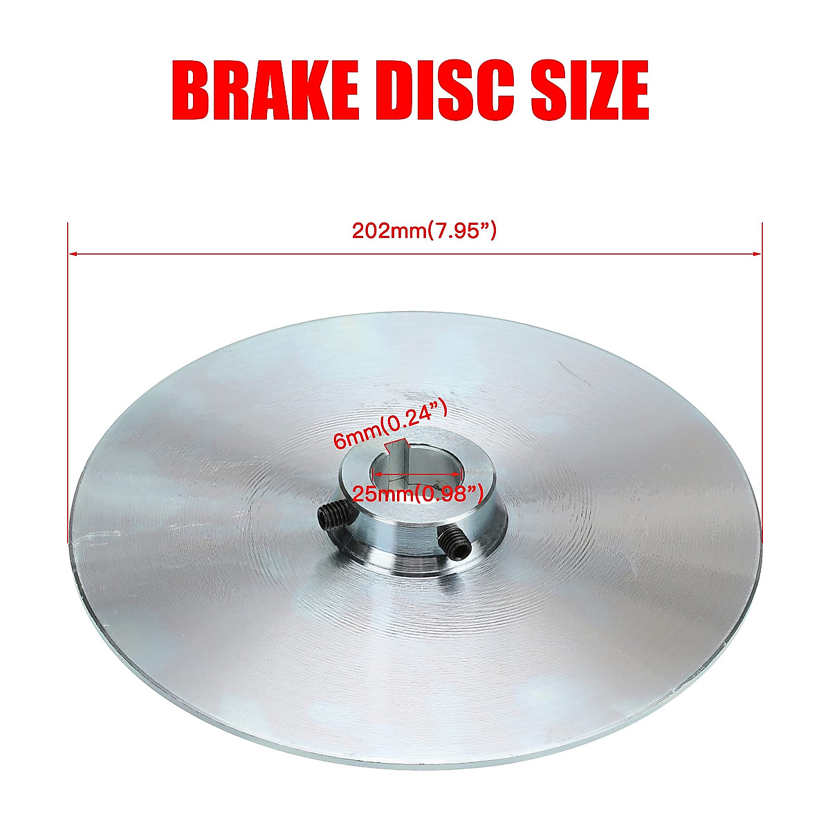 GREHUA 8" Mechanical Brake Disc 1" Bore 1/4" Keyway for Azusa 1823 Manco 9598 9597 Airheart MB-1 Yerf-Dog ASW Bristers Go Kart Predator 212cc 196cc 6.5hp GX160 Dune Buggy Drift Trike Cart Parts Rotor