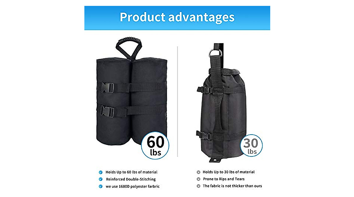 Durable Plus Size Canopy Weight Bags – Enhance Stability
