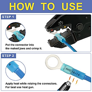 haisstronica Crimping Tool for Heat Shrink Connectors Set with 280PCS AWG 22-10 Marine Grade Heat Shrink Wire Connectors and Wire Stripper