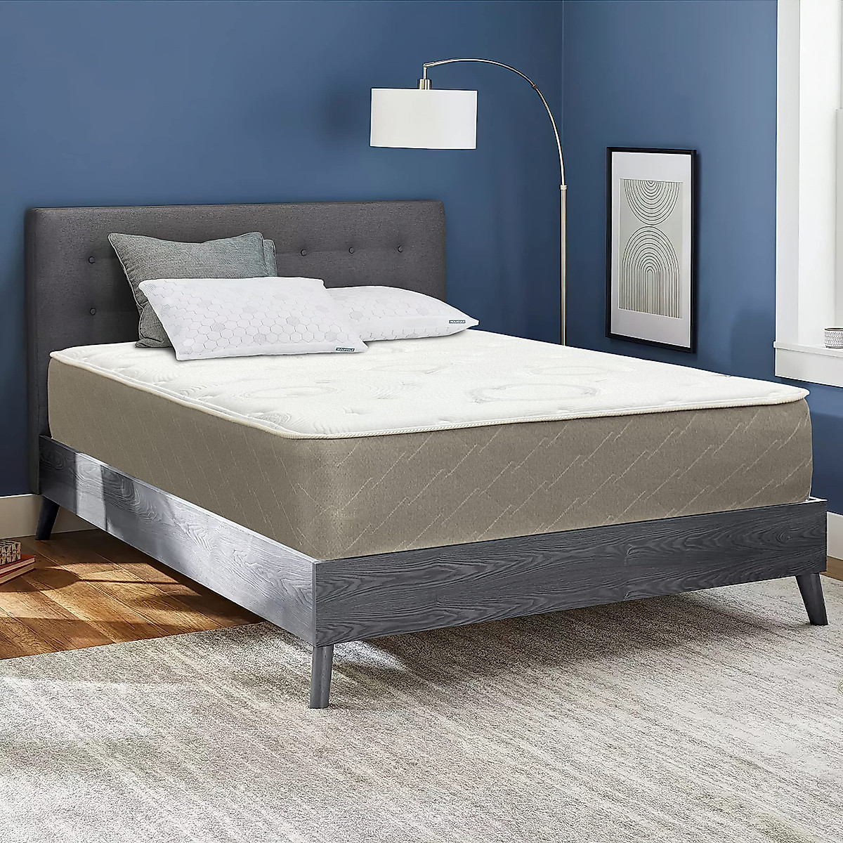 Greaton, 13-Inch Firm Heavier Pocket Coil Spring Hybrid Mattress, Motion Isolation with Durable Support, Bed in a Box, Twin, Beige