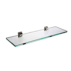 XVL 15.5-Inch Bathroom Glass Shelf, Brushed Nickel GS3003L