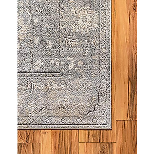 Rugs.com Oregon Collection Rug – 8' x 10' Gray Low-Pile Rug Perfect for Living Rooms, Large Dining Rooms, Open Floorplans