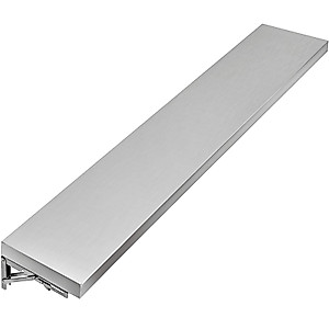 Happybuy Concession Shelf 70.8L x 11.4W Inch with Stainless Steel Frame and Surface Board for Food Trailer Serving Window