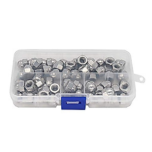 binifiMux 60pcs 1/4-20 Inch Acorn Cap Nuts, 18-8/304 Stainless Steel