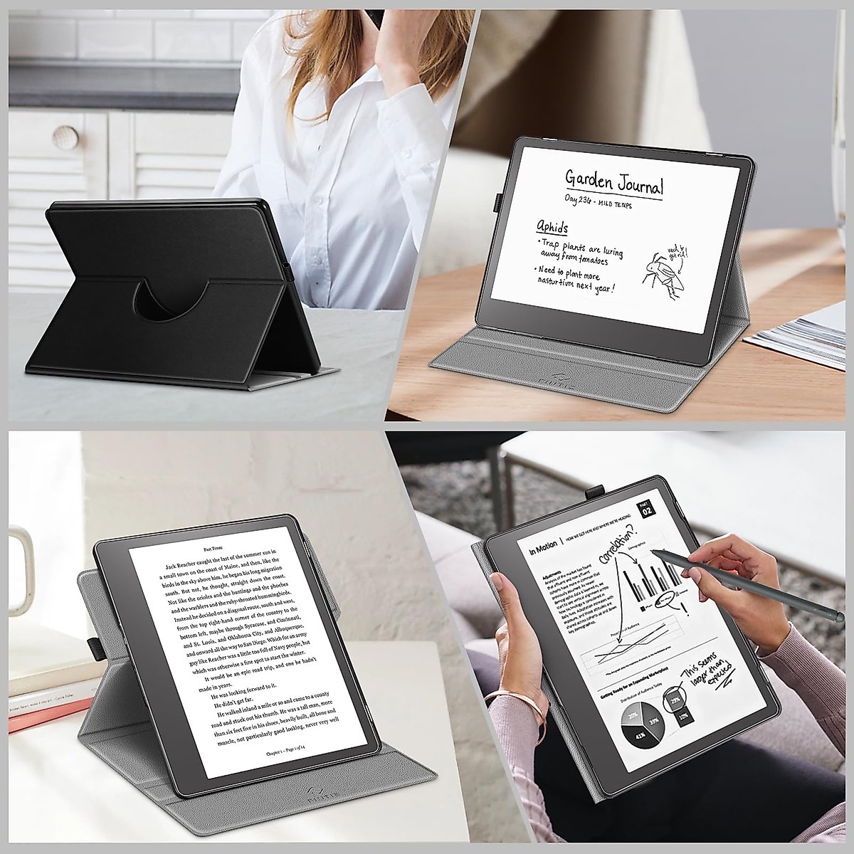 Fintie Rotating Case for Kindle Scribe (2024/2022 Release) - 360 Degree Rotatable Protective Stand Cover with Auto Sleep/Wake for 10.2 Inch Kindle Scribe 2022 and 2024 Releases, Black