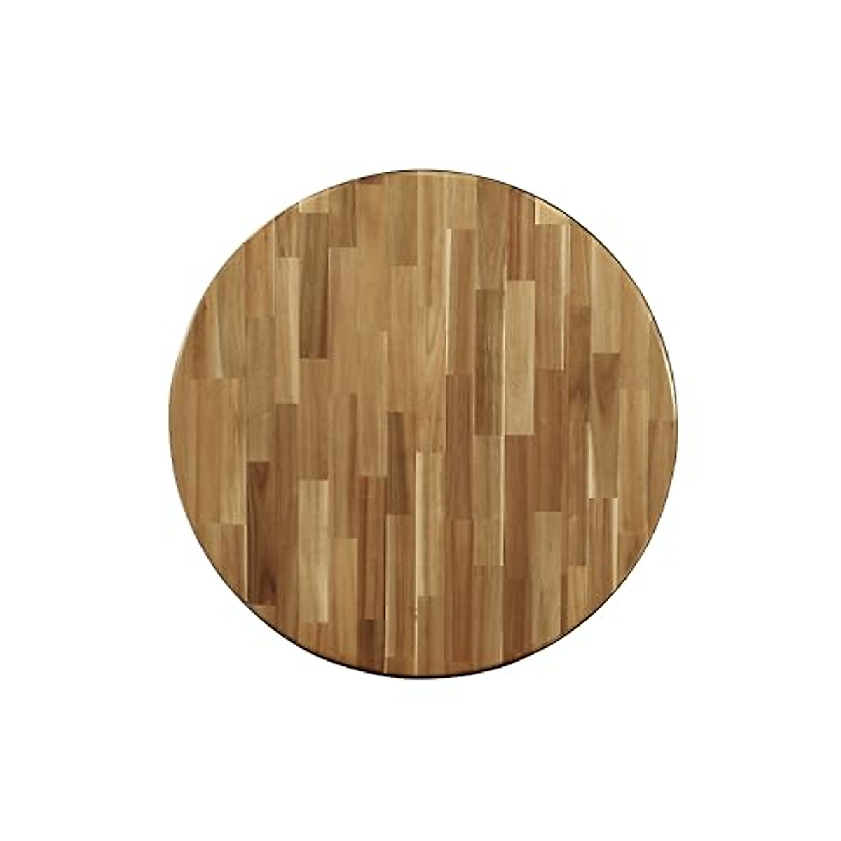 East West Furniture DLFL5-ANA-04 5 Piece Dining Room Furniture Set Includes a Round Dining Table with Dropleaf and 4 Light Tan Linen Fabric Parsons Chairs, 42x42 Inch, Natural