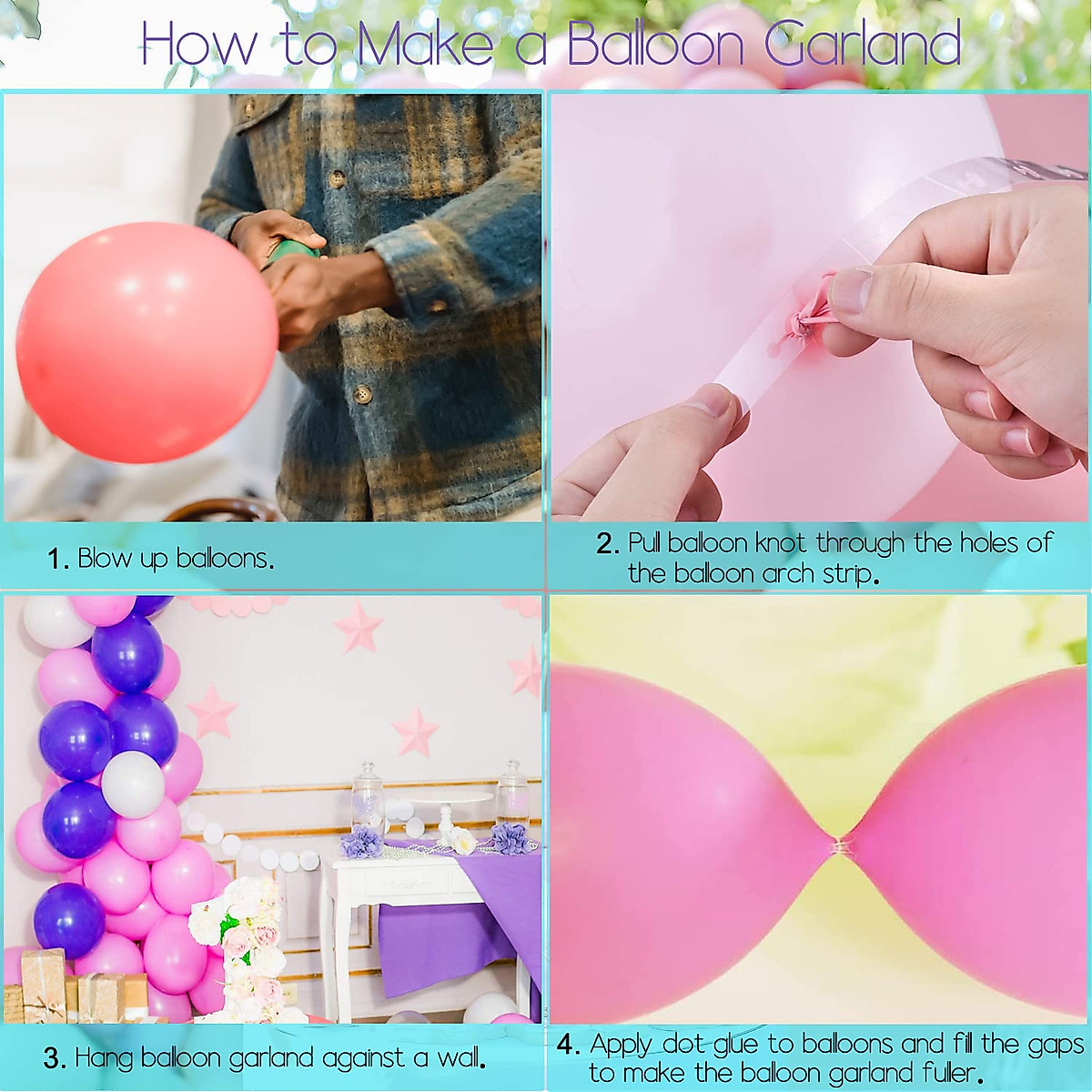 ANGSKALSA Balloon Garland Arch Kit - 167Pcs Baby Shower Decorations for Girl with Butterfly Stickers, Pink Purple White Gold Confetti Balloons for Birthday Party Bridal Shower Wedding Decorations