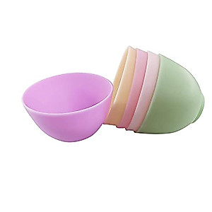 BallHull 3.3 Inch Home Use Silicone Facial Mask Mixing Bowl for Facial Mask，Mud Mask and Other Skincare Products Multi colored 5 Pcs (Small)