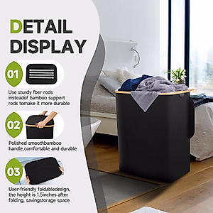 Zomhusea Laundry Hamper with Lid, 42 Gal (160L) Extra Large Laundry Sorter 3 Sections with 3 Laundry Bags, Collapsible Laundry Baskets, Portable Clothes Hampers Organizer for Laundry, Bedroom, Dorm