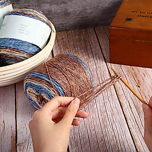 Gejoy 8 Pack Gradient Color Cotton Cake Yarn Self Striping Yarn 60% Cotton 30% Acrylic 10% Wool Multicolor Rainbow Soft Yarn for Knitting Crocheting Art Crochet Kids Adults DIY Crafts