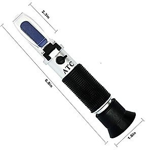 Abuycs Wine Refractometer for Testing Grape Wine Brewing, Wine Making, Measuring Sugar Content in Original Grape Juice, Predicting The Wine Alcohol Degree, Dual Scale of 0-40% Brix & 0-25% vol Alcohol