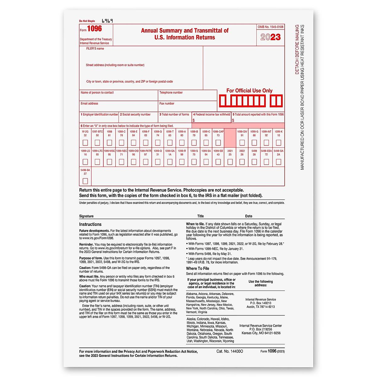 1099 NEC Forms 2023, 1099 NEC Laser Forms IRS Approved Designed for Quickbooks and Accounting Software 2023, 4 Part Tax Forms Kit, 50 Vendor Kit - Total 71 (207) Forms