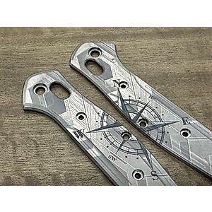 COMPASS engraved Titanium Scales for Benchmade 940 Osborne