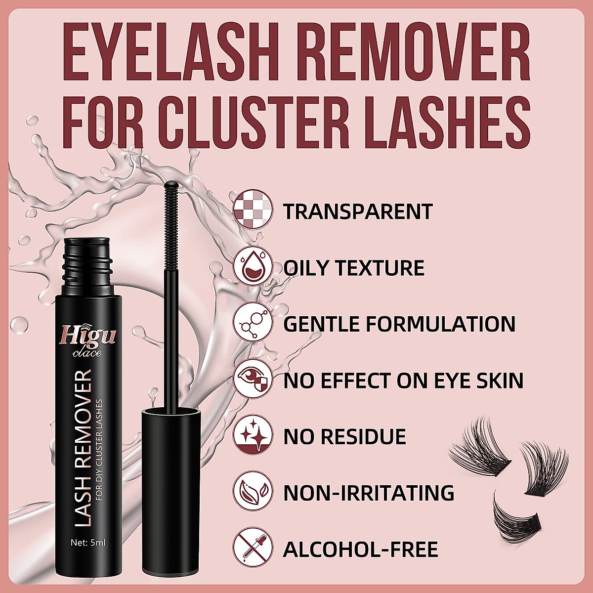 Higu clace Clusters Lashes 140PCS, DIY Eyelash Extensions 3D Fluffy Mixed 10-16mm Eyelash Clusters and Lash Bond and Seal & Cluster Lash Glue Remover