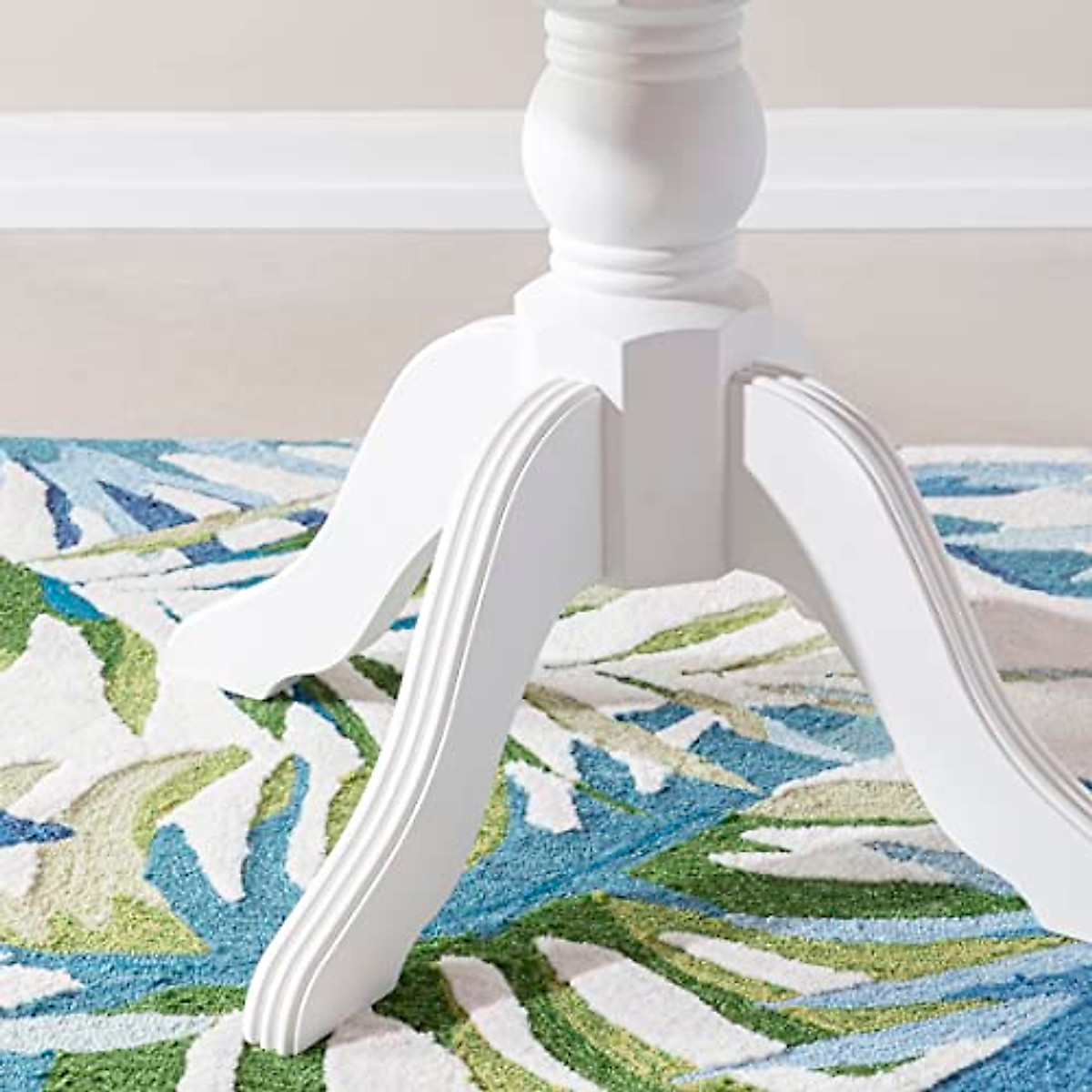 Linon Natural and White 2 Tone Pedestal Dining Harris Table