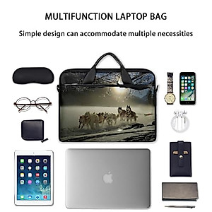 Energetic Dogs Laptop Computer Bag Waterproof Shoulder Messenger Bag 13-15 inch Durable Laptop Tote Bag with Shoulder Strap Handle Lightweight Crossbody Briefcase