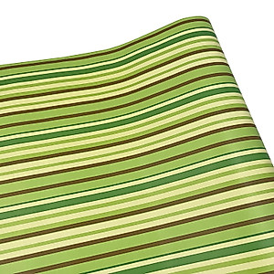 Yifely Peel & Stick Shelf Liner Removable Furniture Paper for Covering Apartment Old Cabinets Drawers, Green Stripes, 17.7 Inch by 9.8 Feet