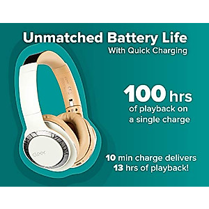Cleer Audio Enduro 100 Wireless Bluetooth Headphone - Over Ear Fast Charging Lightweight, Podcasting 100Hr Long Battery | Full Charge 4 Day Playback, Play Music & Take Calls Ironless Driver (Sand)