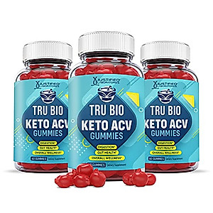 Justified Laboratories (3 Pack) Tru Bio Keto Gummies 1000MG ACV with Pomegranate Juice Beet Root B12 180 Gummys