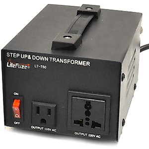 LiteFuze 750 Watt Voltage Converter Transformer Step Up/Down - 110v to 220v / 220v to 110v Power Converter - Fully Grounded Cord - Universal Socket, CE Certified [5-Years Warranty] (LT-750)