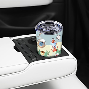 Delsakhula Happy Camper Tumbler - Insulated Stainless Steel Travel Mug With Lid - 20 OZ Gift for Women Men - Birthday Coffee Cup