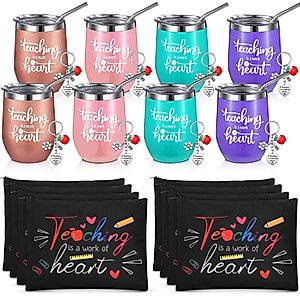 Hoolerry 24 Pcs Teachers Appreciation Gifts Bulk, Teacher Week Gifts for Women Men, Thank You Gifts for Teacher, Teacher Tumblers Graduation Retirement Teacher Gifts(Multicolor, Stylish)