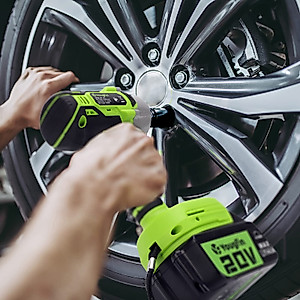 Yougfin 20V Brushless Cordless Impact Wrench, 1/2" Impact Gun Kit, Max 400N.M High Torque Electric Impact Driver Set with 4.0Ah Li-ion Battery & Fast Charger, 7 Sockets (3000 RPM)