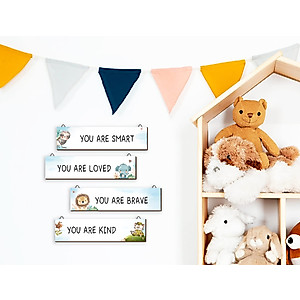 4 Pieces Nursery Room Décor, Baby/children Jungle Room Décor, Boys/girls Room Décor, Cute Animals Nursery Decoration, 11.8 * 3 inches