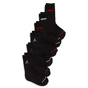 Nike Jordan 6 Pack Kids Crew Socks Size 7-9 (3y-5y) - Black