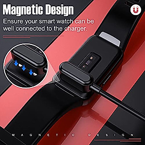 TiMOVO Charger Compatible with Huawei Band 6/Honor Band 6/Honor Watch ES/Huawei Watch Fit/Huawei 4X Smartwatch, Magnetic USB Charging Cable 3.3ft, Replacement Charging Cable Cord - Black