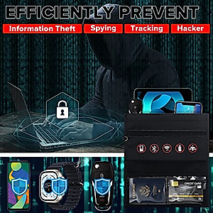 Faraday Bag Car Key Fob Protector,Signal Blocking Bag Mobile Phone Anti-Radiation Pouch Signal Shielding Bag Faraday Cage Car Accessories