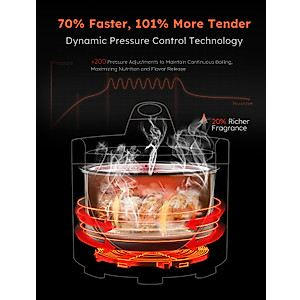 Nuwave Duet Air Fryer and Electric Pressure Cooker Combo with 2 Switchable Lids, 300 FoolProof One-Touch Presets, Crisp&Tender Tech, 6QT Heavy-duty Stainless Steel Pot, 15+ Safety Features, Max 105Kpa