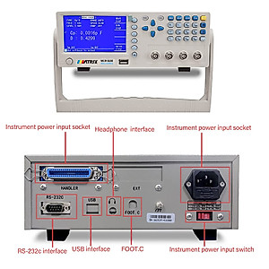 MATRIX LCR Meter, Capacitance Meter 40Hz-100kHz, Inductance Meter Accuracy 0.1%, Digital Multimeter with 32-Bit Core Processor, Electronic Component Tester 30Ω/100Ω Two Output Resistance, MCR-5100