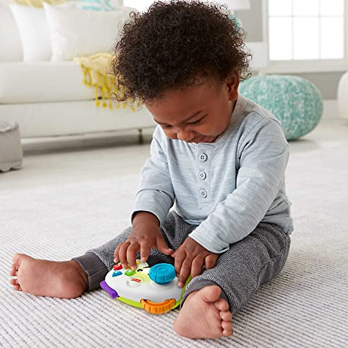 Fisher-Price Laugh & Learn Baby & Toddler Toy Game & Learn Controller Pretend Video Game with Music Lights & Activities Ages 6+ Months